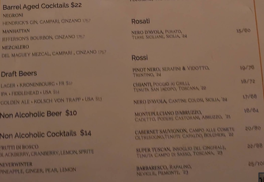 Da Andrea Chelsea Restaurant Menu | Authentic Italian Dining in NYC